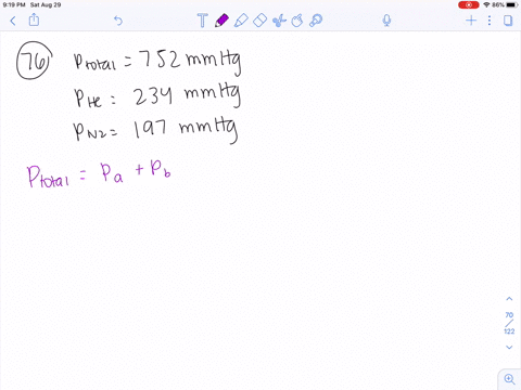 SOLVED:A mixture of helium, nitrogen, and oxygen has a total pressure ...