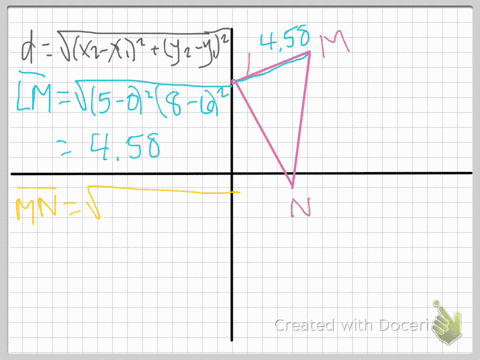 SOLVED:A triangle has vertices L(0,6), M(5,8) and N(4,-1) . Is the triangle a right triangle ...