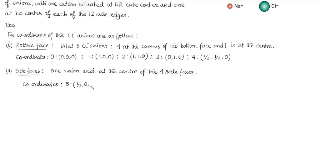Draw the unit cell of the NaCl crystal and determine the number of ...