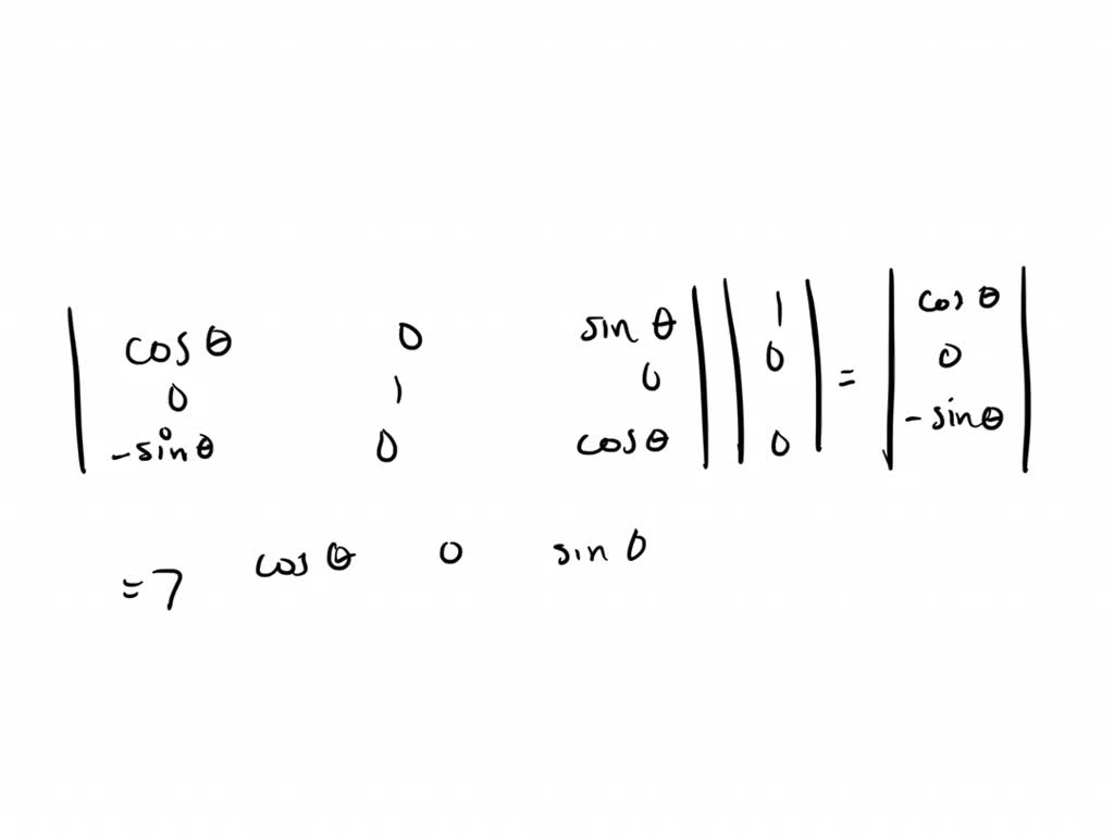 Derive the matrix that represents a pure rotation about the y-axis of the reference frame ...