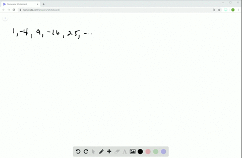SOLVED:Find a formula for the nth term of the sequence. 1,-4,9,-16,25,