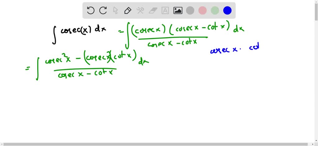 SOLVED:Show that ∫cscx d x=-ln|cscx+cotx|+ C.