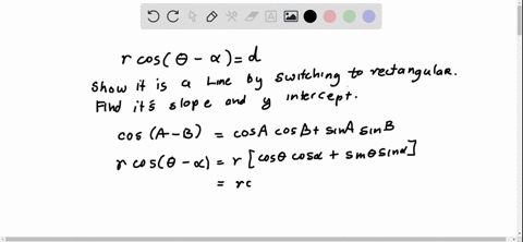SOLVED:Use the addition formula for the cosine to show that the line ℒ ...