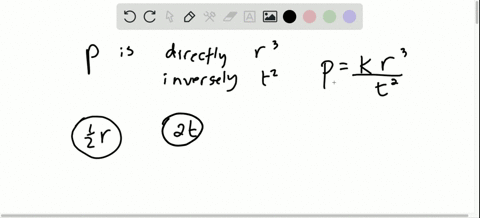 SOLVED:Suppose p varies directly as r^3 and inversely as t^2 . If r is halved and t is doubled ...