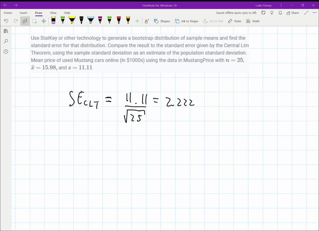 ⏩SOLVED:Use StatKey or other technology to generate a bootstrap… | Numerade