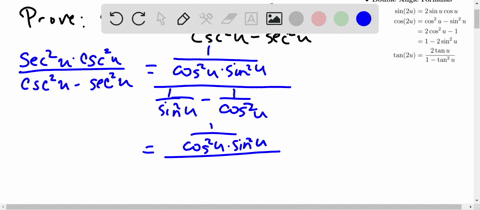 SOLVED:In Exercises 57–61, prove the double-angle formulas. \sec 2 u ...