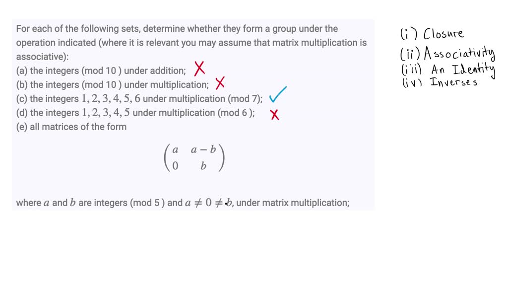 For each of the following sets, determine whether they form a group ...