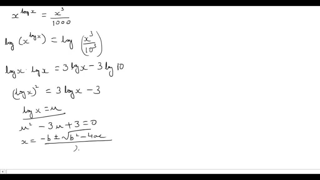 SOLVED:Solve using any method. x^logx=(x)/(100) SOLVED:Solve using any method. x^logx=(x)/(100)