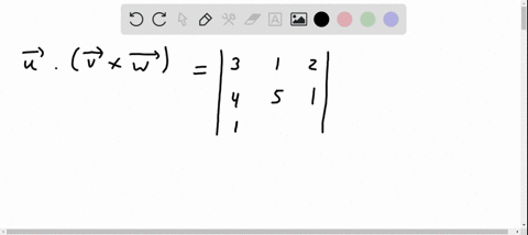 Find the volume of the parallelepiped with sides 𝐮, 𝐯, and 𝐰 𝐮=(3,1,2 ...