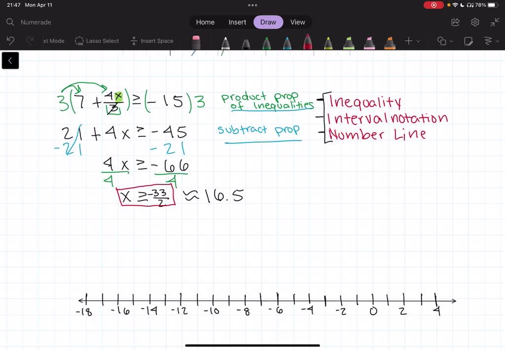 SOLVED:Solve the inequality algebraically. Provide reasons for each ...