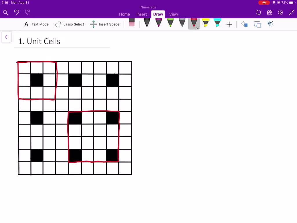 SOLVED:Outline a two-dimensional unit cell for the pattern shown here ...
