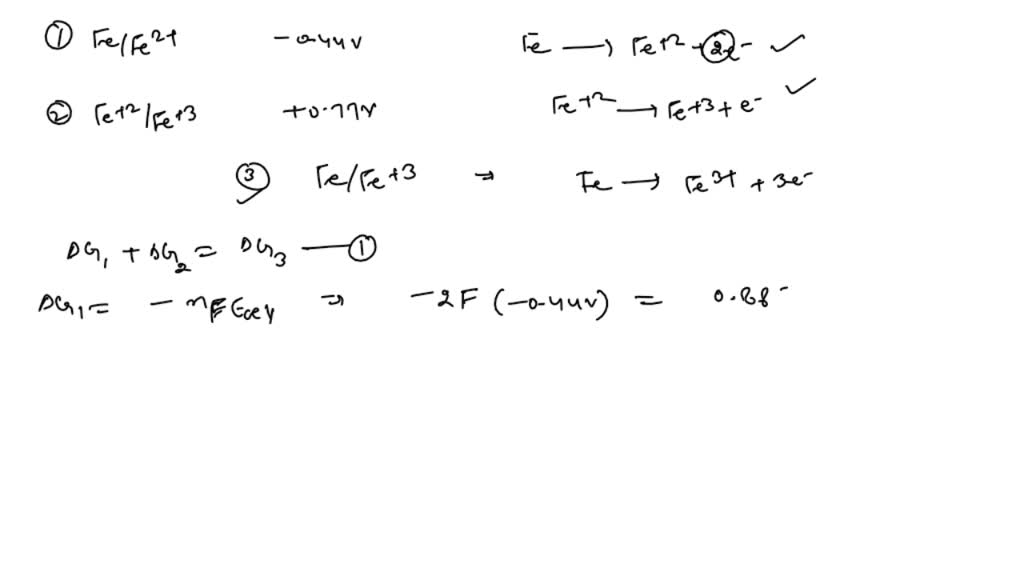 SOLVED:The standard reduction potentials of Fe / Fe^2+ and Fe^2+ / Fe^3 ...