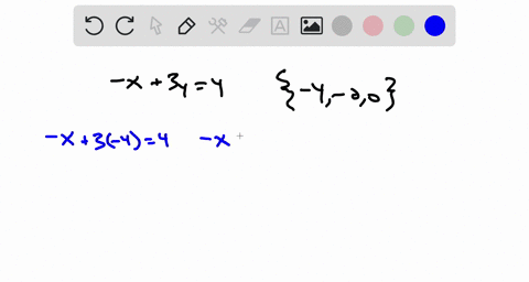 SOLVED:Find the ordered pair solutions, given the set of y -values. -x+ ...
