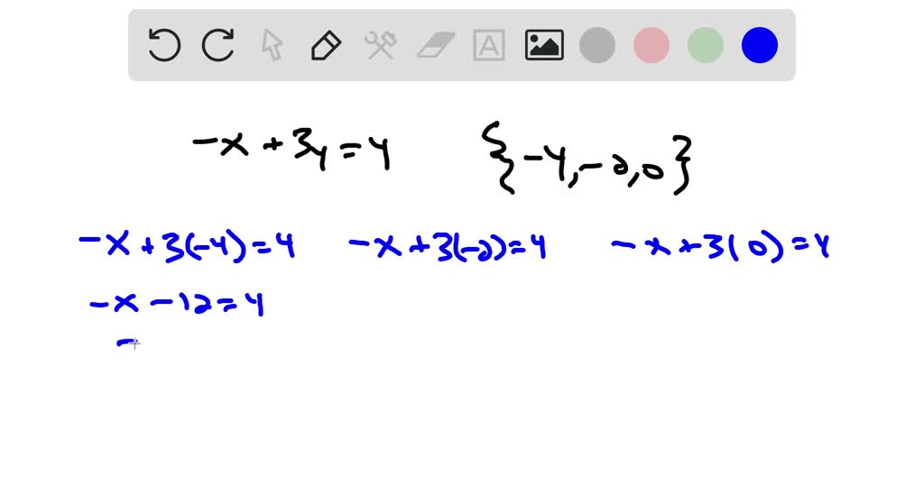 SOLVED:Find the ordered pair solutions, given the set of y -values. -x+ ...