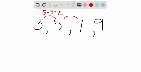 SOLVED:Make a conjecture about the next item in each sequence. 3,5,7,9