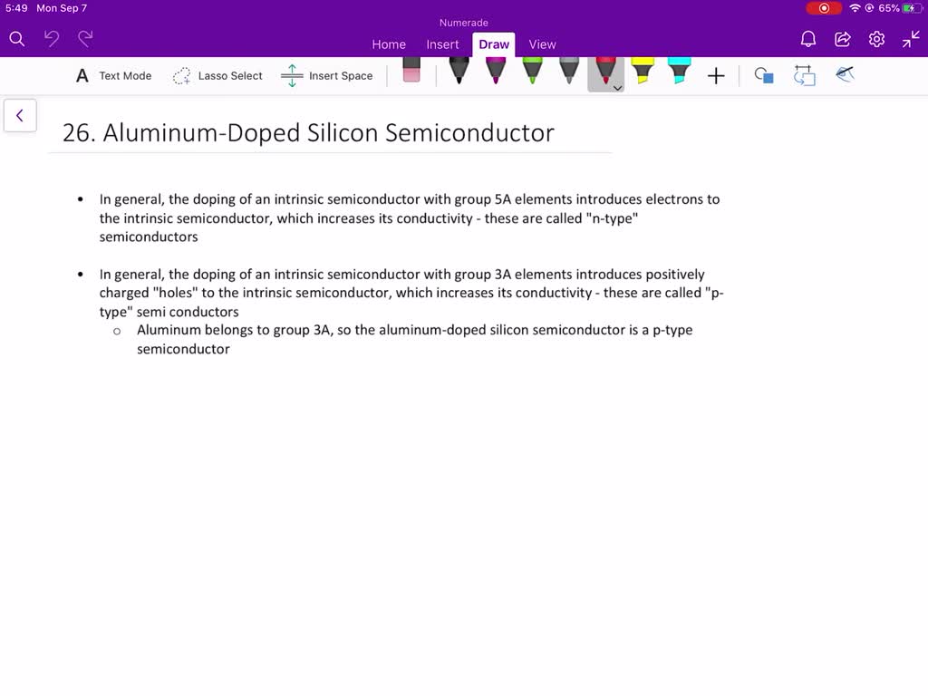 SOLVED:Is aluminum-doped silicon a p -type or an n -type semiconductor ... SOLVED:Is aluminum-doped silicon a p -type or an n -type semiconductor ...