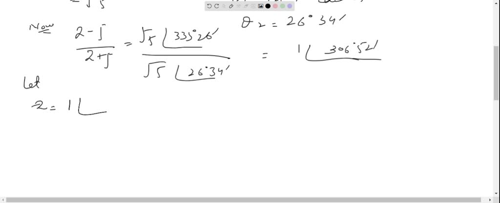 Determine the three cube roots of (2-j)/(2+j) giving the result in ...