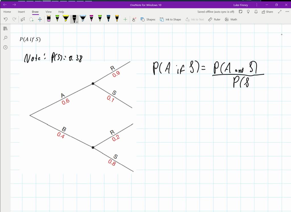 Compute the conditional probabilities in the tree in Figure 5.8 from ...