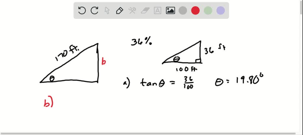 SOLVED: An incline railway is approximately 170 feet long with a 36 % ...
