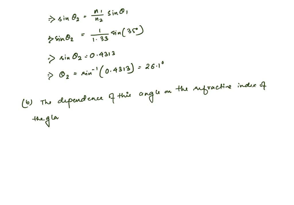 SOLVED: A horizontal, parallel-sided plate of glass having a refractive ...
