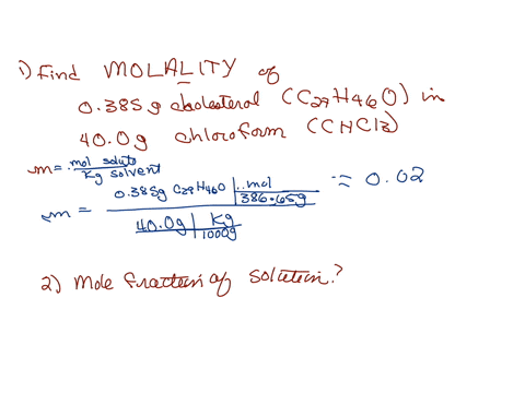 SOLVED:What is the molality of a solution prepared by dissolving 0.385 ...