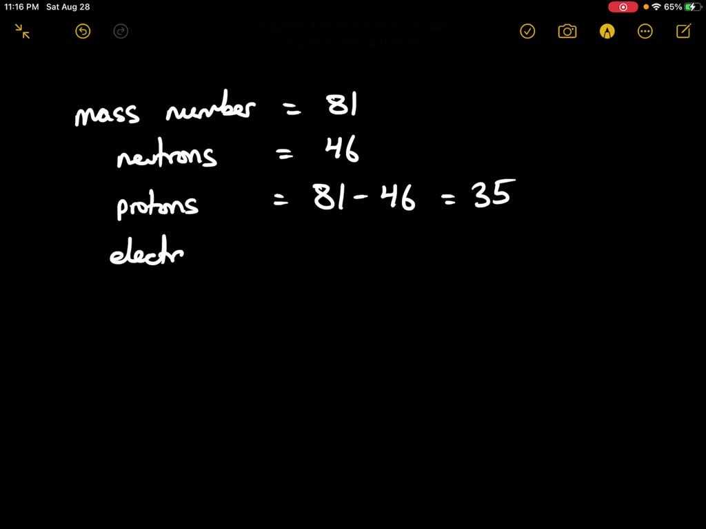 SOLVED:A nucleus of mass number 81 contains 46 neutrons. An atomic ion ...