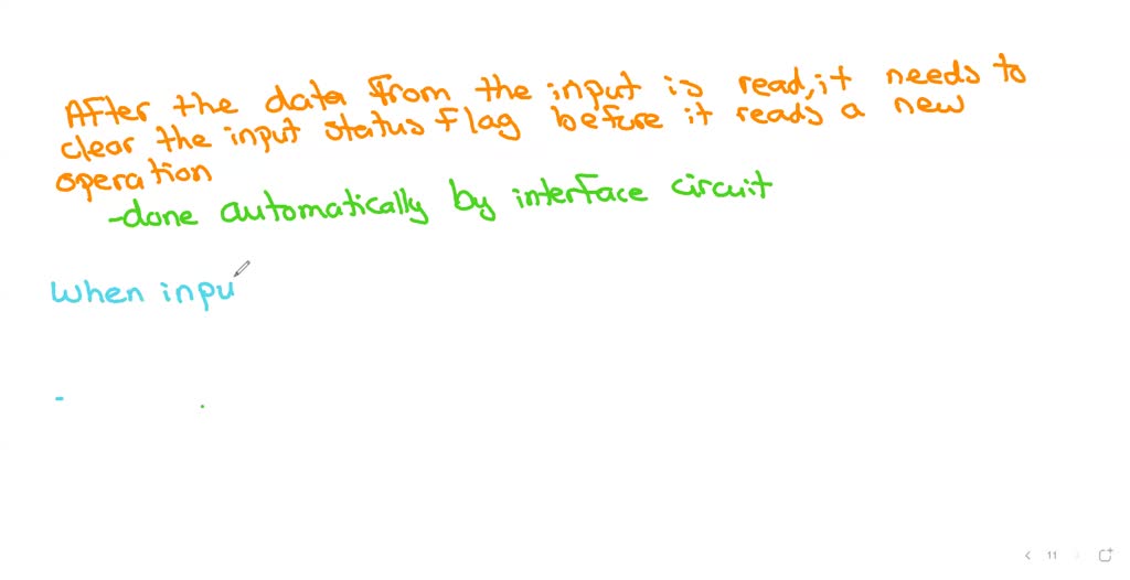 The input status bit in an interface circuit is cleared as soon as the ...