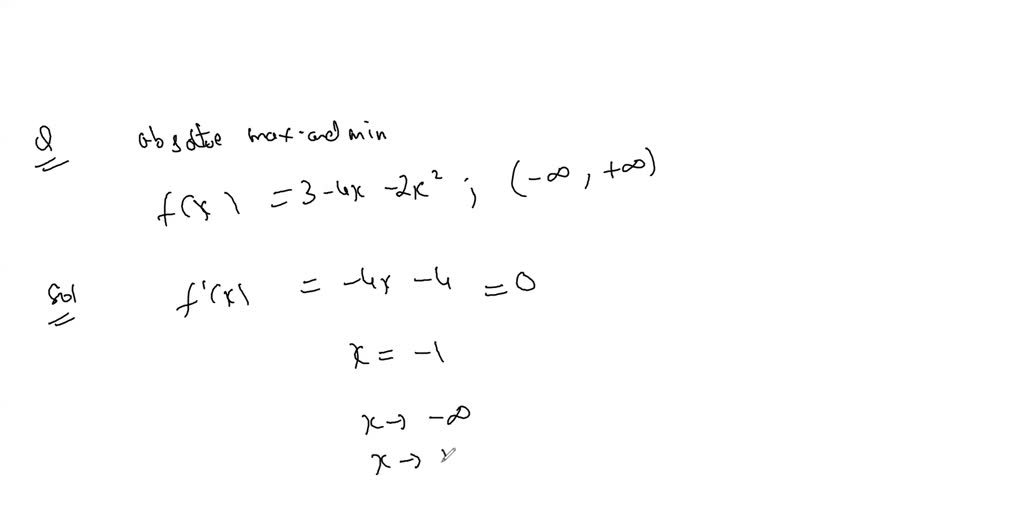 SOLVED Find The Absolute Maximum And Minimum Values Of F If Any On