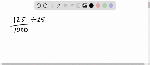 ⏩SOLVED:Simplify each fraction. (125)/(1000) | Numerade