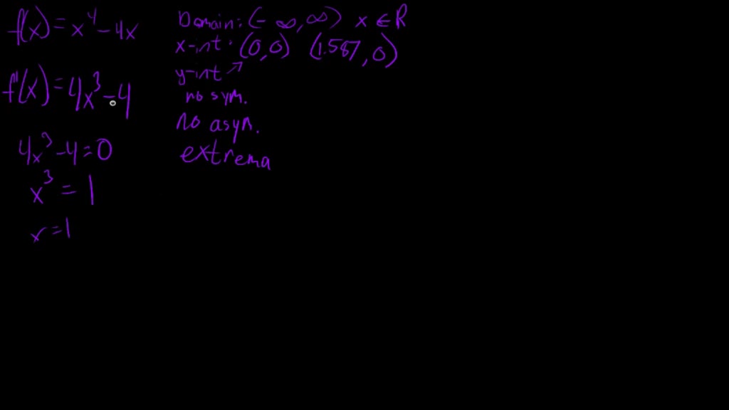 SOLVED:Use the guidelines of this section to sketch the curve. y=x^4-4 x