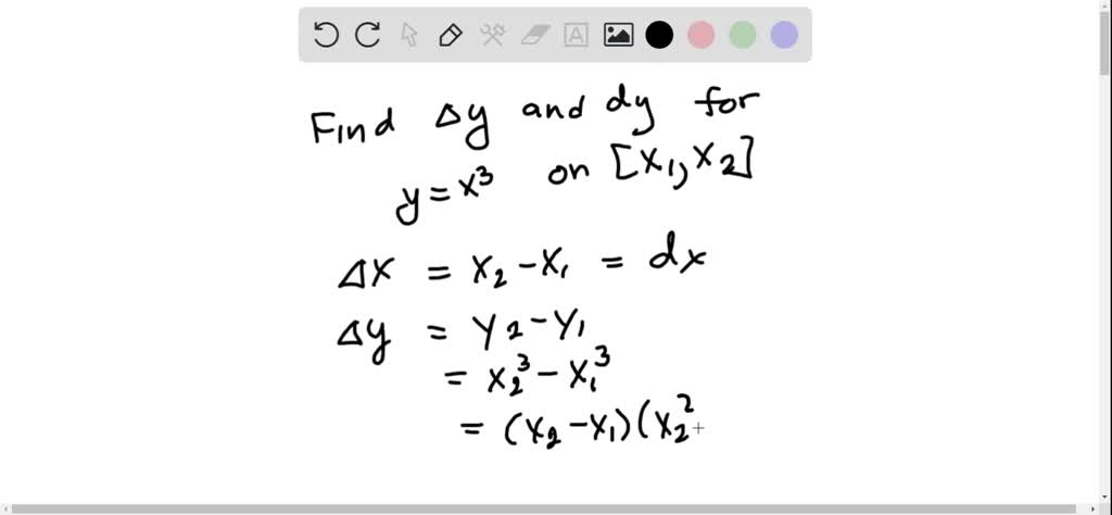 SOLVED:Compute Δy and d y for the given values of x and Δx. y=2 x^4, x ...
