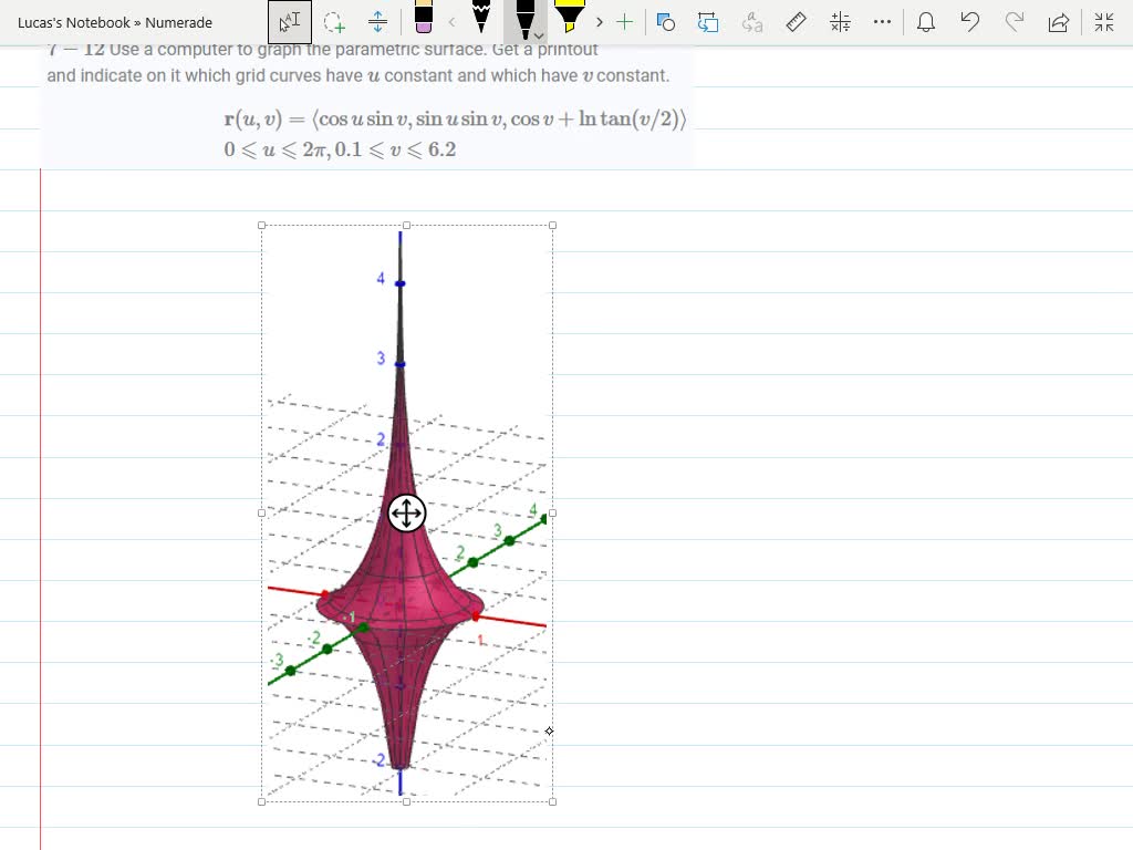 7-12 Use a computer to graph the parametric surface. Get a printout and indicate on it which ...
