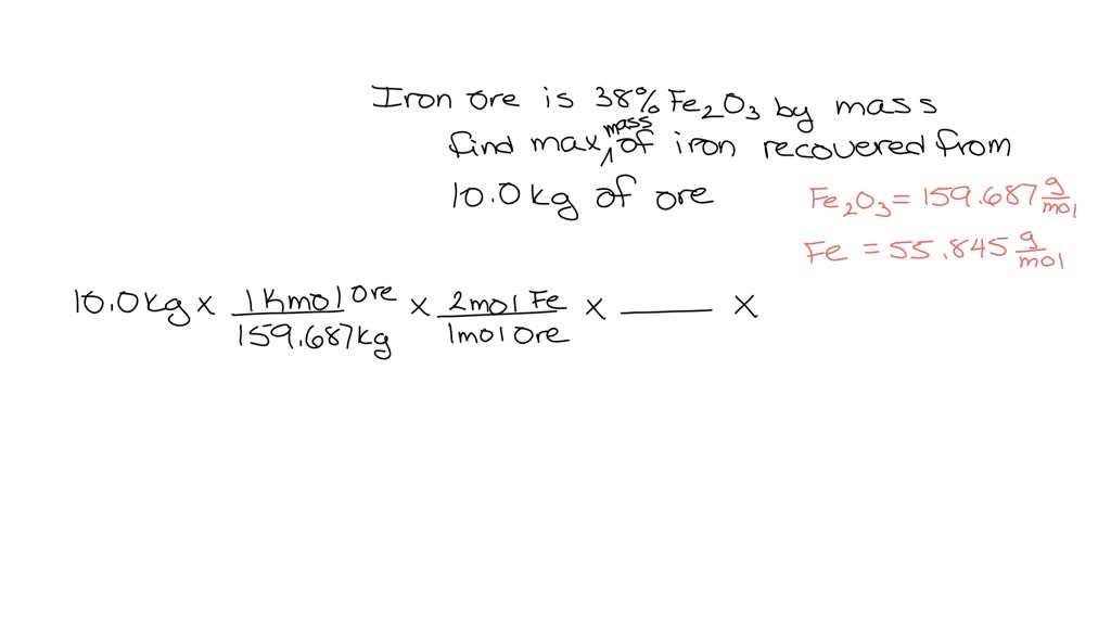 ⏩SOLVED:An iron ore contains 38 % Fe2 O3 by mass. What is the… | Numerade