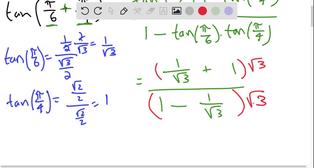 SOLVED:Find the numerical values of the following expressions. (tan(π ...