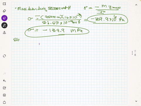 Determine the maximum shear stress acting at section a-a of...