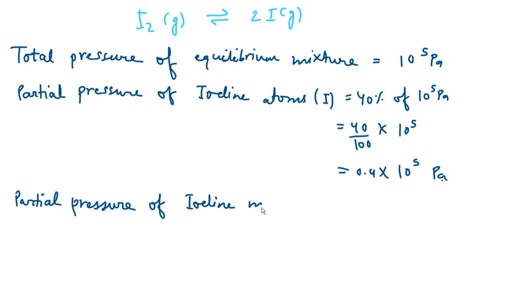 SOLVED: At a certain temperature and total pressure of 10^5 Pa, iodine ...