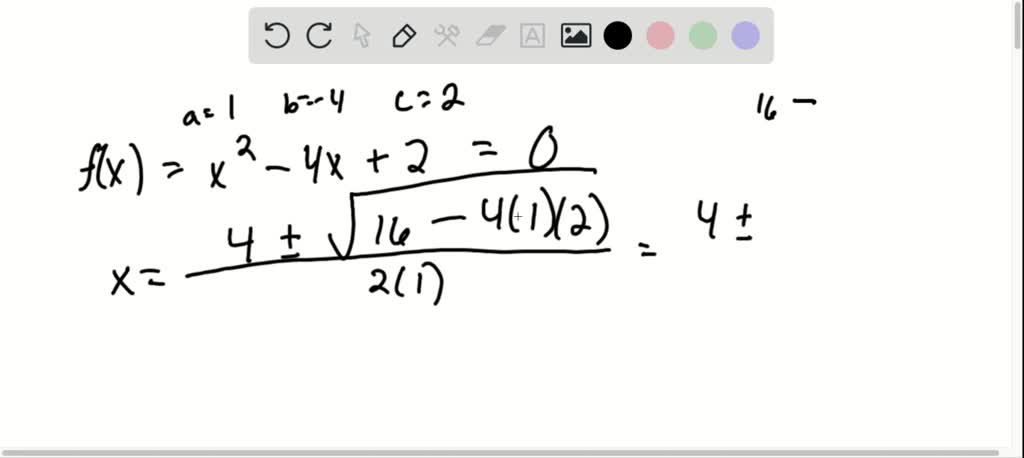 SOLVED:Find the real zeros, if any, of each quadratic function using the quadratic formula. What ...