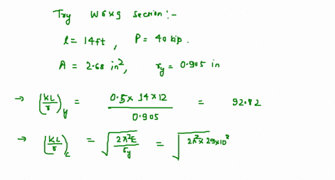 SOLVED:Using the AISC equations, select from Appendix B the lightest ...
