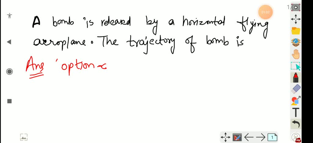 SOLVED:A bomb is released by a horizontal flying aeroplane. The ...