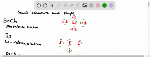 Give Lewis dot structures and sketch the shapes of the following: a. SeCl4 b. I3 c. PSCl3(P is ...