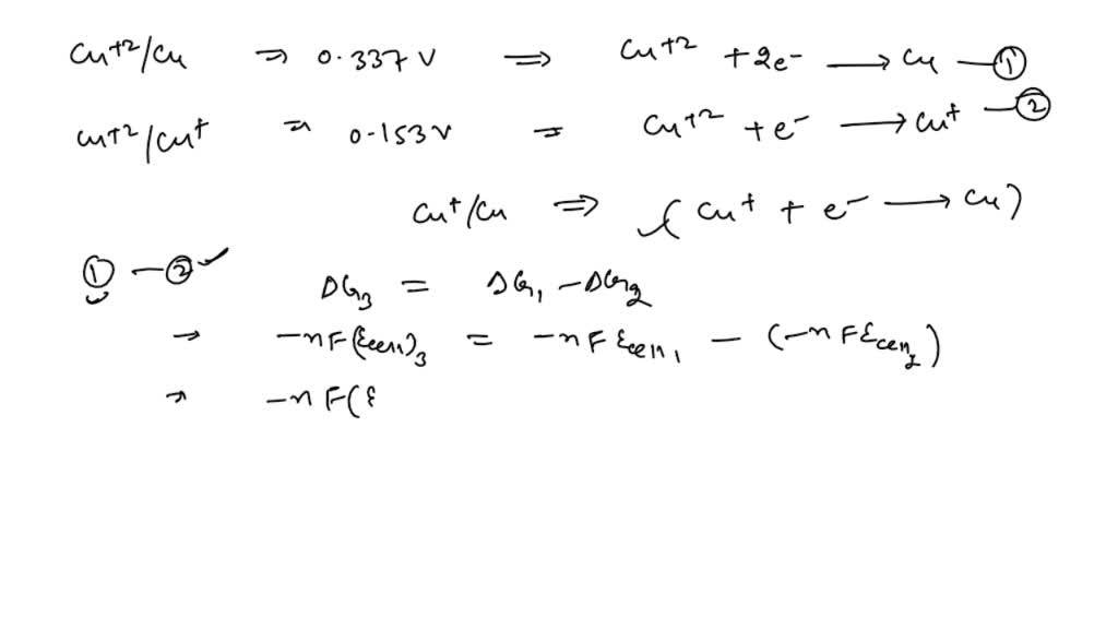 SOLVED:The standard reduction potentials of Cu^2+ / Cu and Cu^2+ / Cu ...