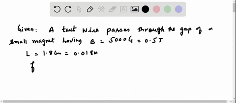 SOLVED: A taut wire passes through the gap of a small magnet, where the ...