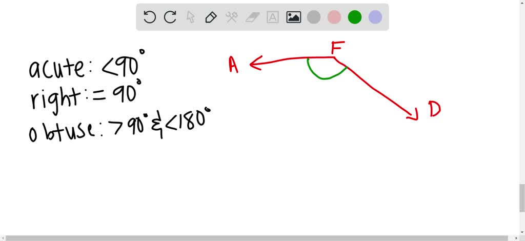 SOLVED:Measure each angle and classify as right, acute, or obtuse ...