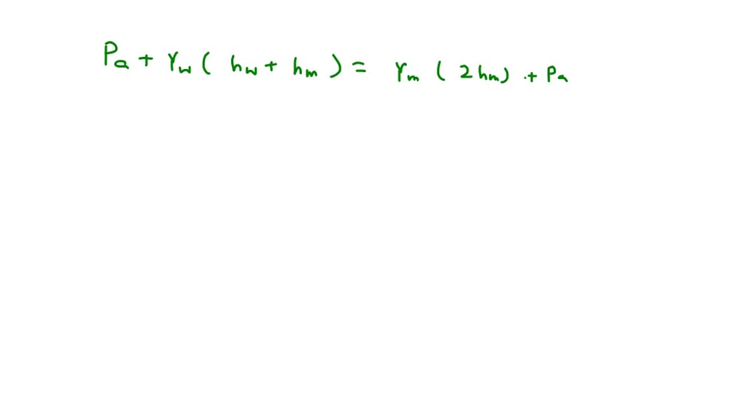 A mercury manometer is connected to a large reservoir of water as shown ...