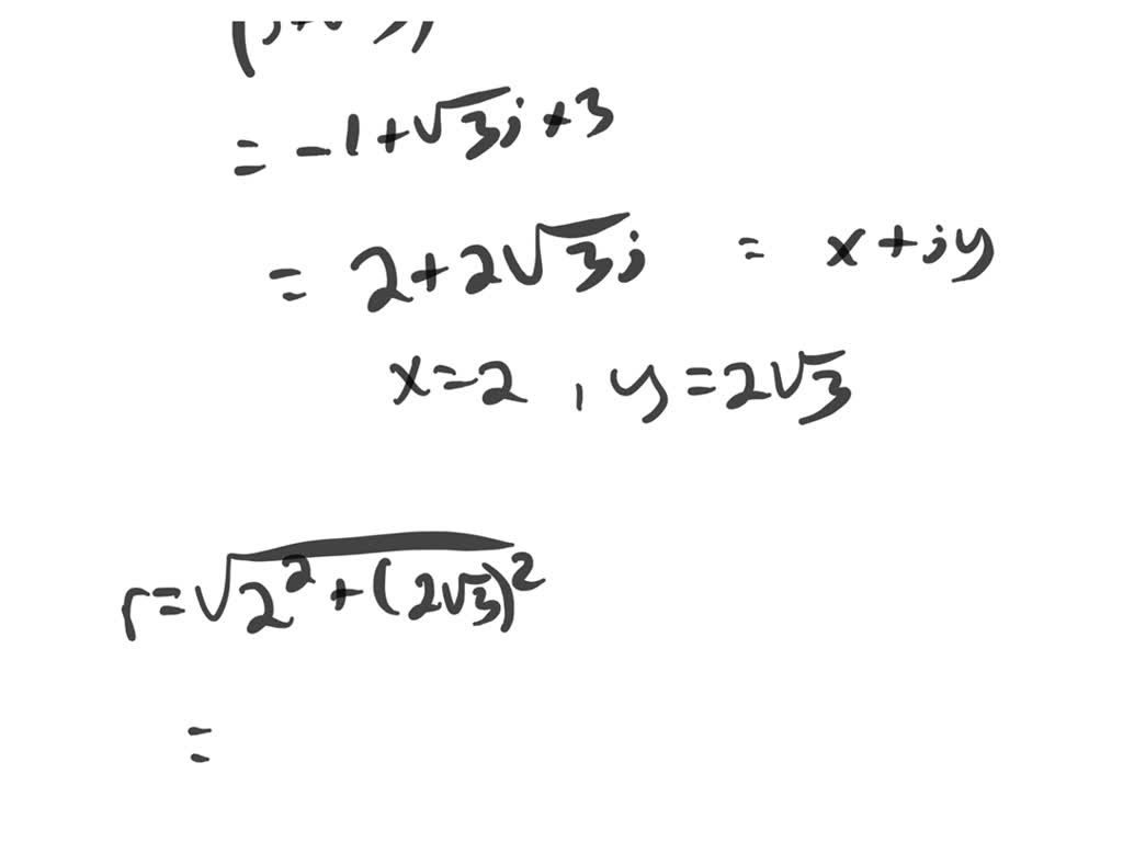 SOLVED: First simplify each of the following numbers to the x+i y form or to the r e^i θ form ...
