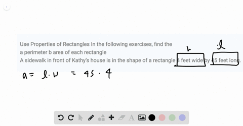 SOLVED:Use Properties of Rectangles In the following exercises, find the a perimeter b area of ...