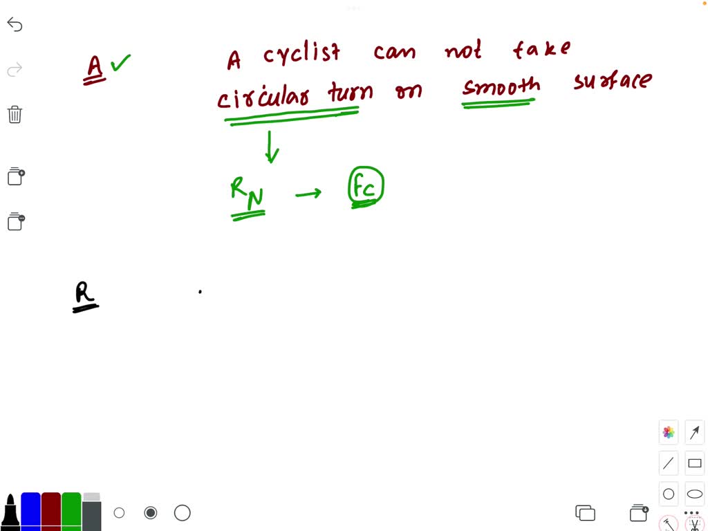 SOLVED:Assertion: A cyclist cannot take circular turn on smooth ...