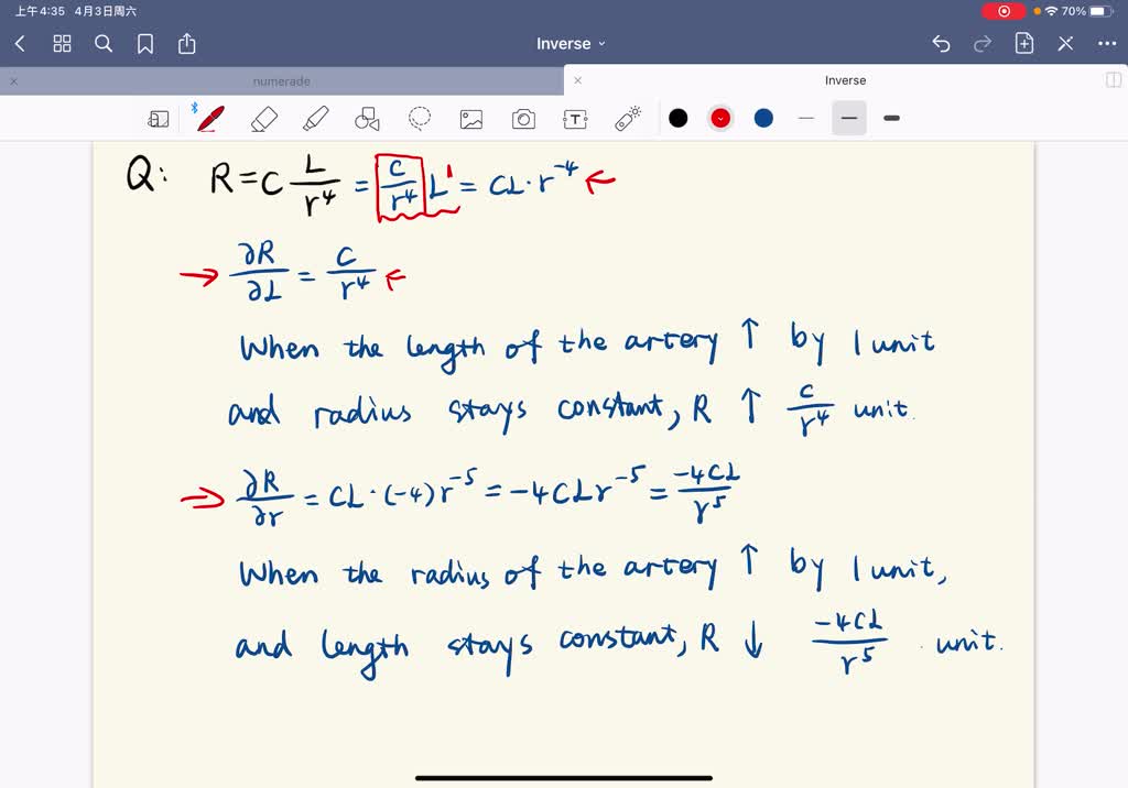 SOLVED:BIOMEDICAL: Poiseuille's Law According to Poiseuille's law, the speed of blood in a blood ...