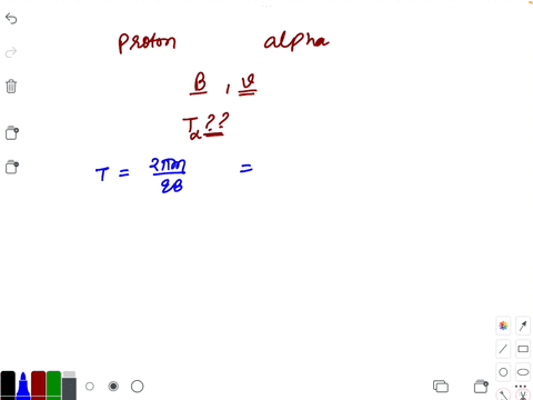 SOLVED: An α-particle and a proton enter a perpendicular uniform magnetic field. The period of ...