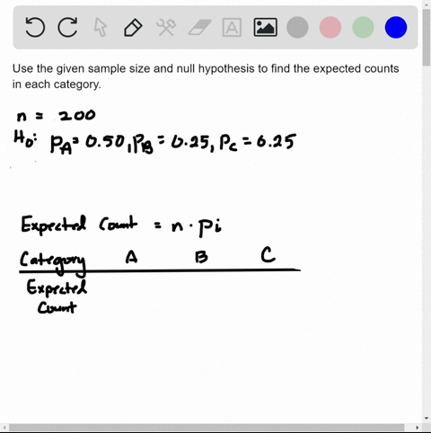 SOLVED: In Exercises 7.1 to 7.4, find the expected counts in each category using the given ...